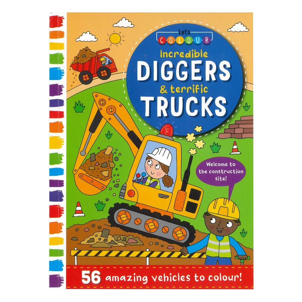Colouring Book Diggers & Trucks 56pg 270×197 – Val's Wholesale